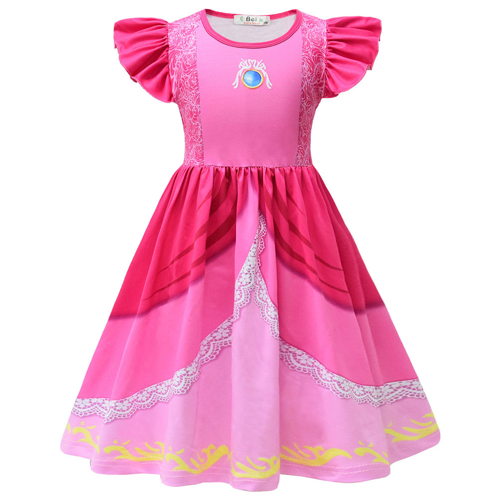 Kinder Super Mario peach Cosplay Kostüm Halloween Mädchen Karneval Par ...